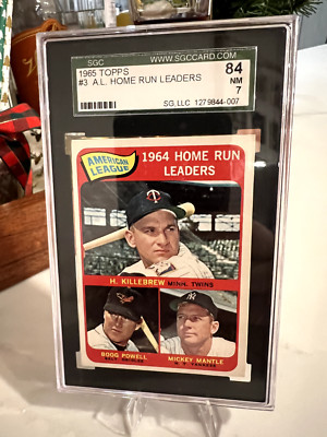 1965 TOPPS AL HOME RUN LEADERS SGC 7 84 EX-NM+ MANTLE KILLEBREW POWELL ...