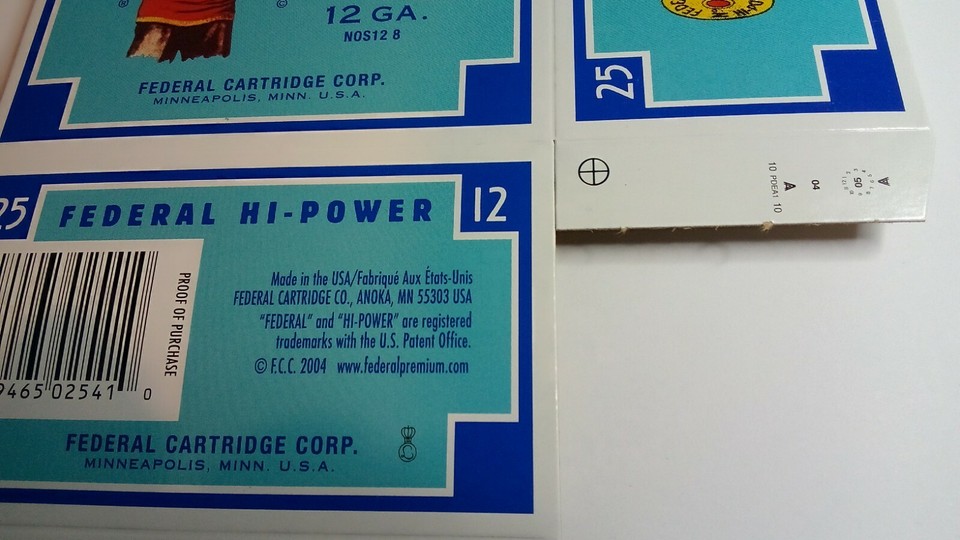 FEDERAL "HI-POWER" RETRO SHELL BOX, BRAND NEW/NEVER USED/ UNFOLDED and ...