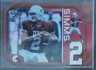 2003 Press Pass Big Numbers #BN27 Chris Simms Texas Longhorns Football ...
