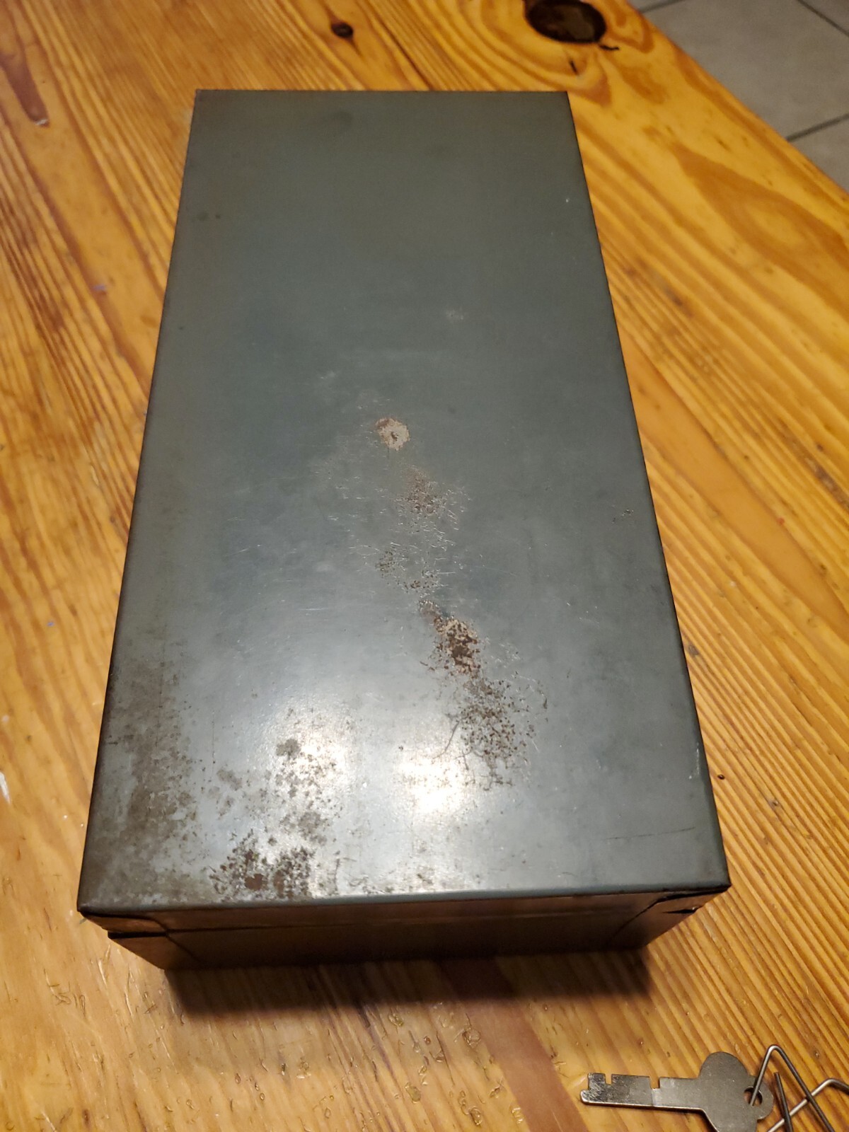 Asco Steelmaster Bond Box Grey Vintage Strongbox With Key Approx 11.5x3 ...