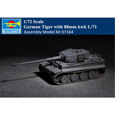Trumpeter 07164 1/72 German Tiger with 88mm kwk L/71 Tank Plastic ...