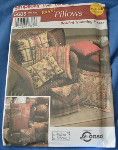 Simplicity Easy Pillow Pattern 5685 | eBay