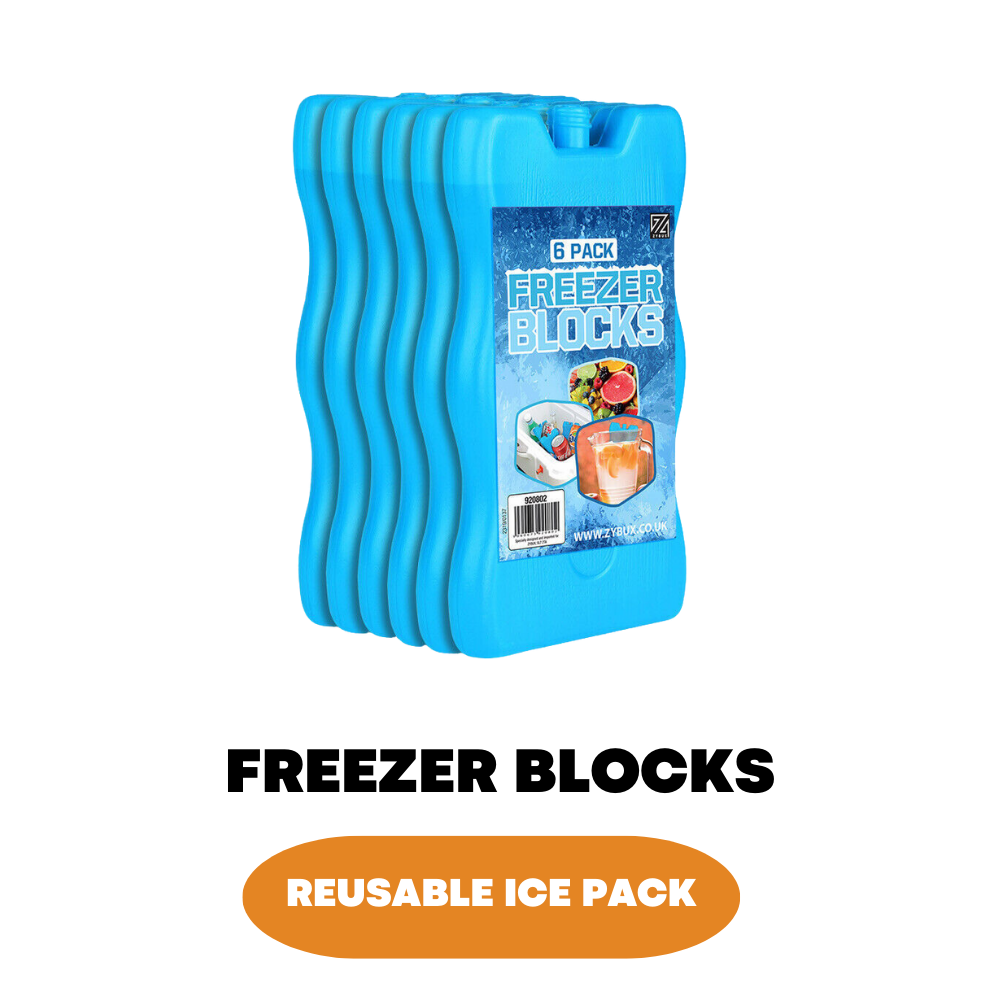 6x Freezer Block Ice Pack Cool Cooler Lunch Box Bag Small Reusable ...