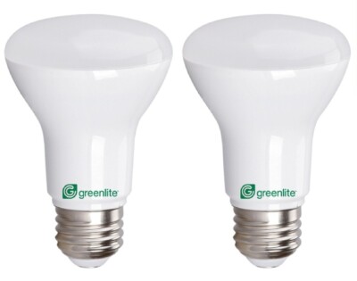 2 Pack GREENLITE 7W 50W Dimmable 3000K LED LIGHT Bulb R20 Floodlight ...