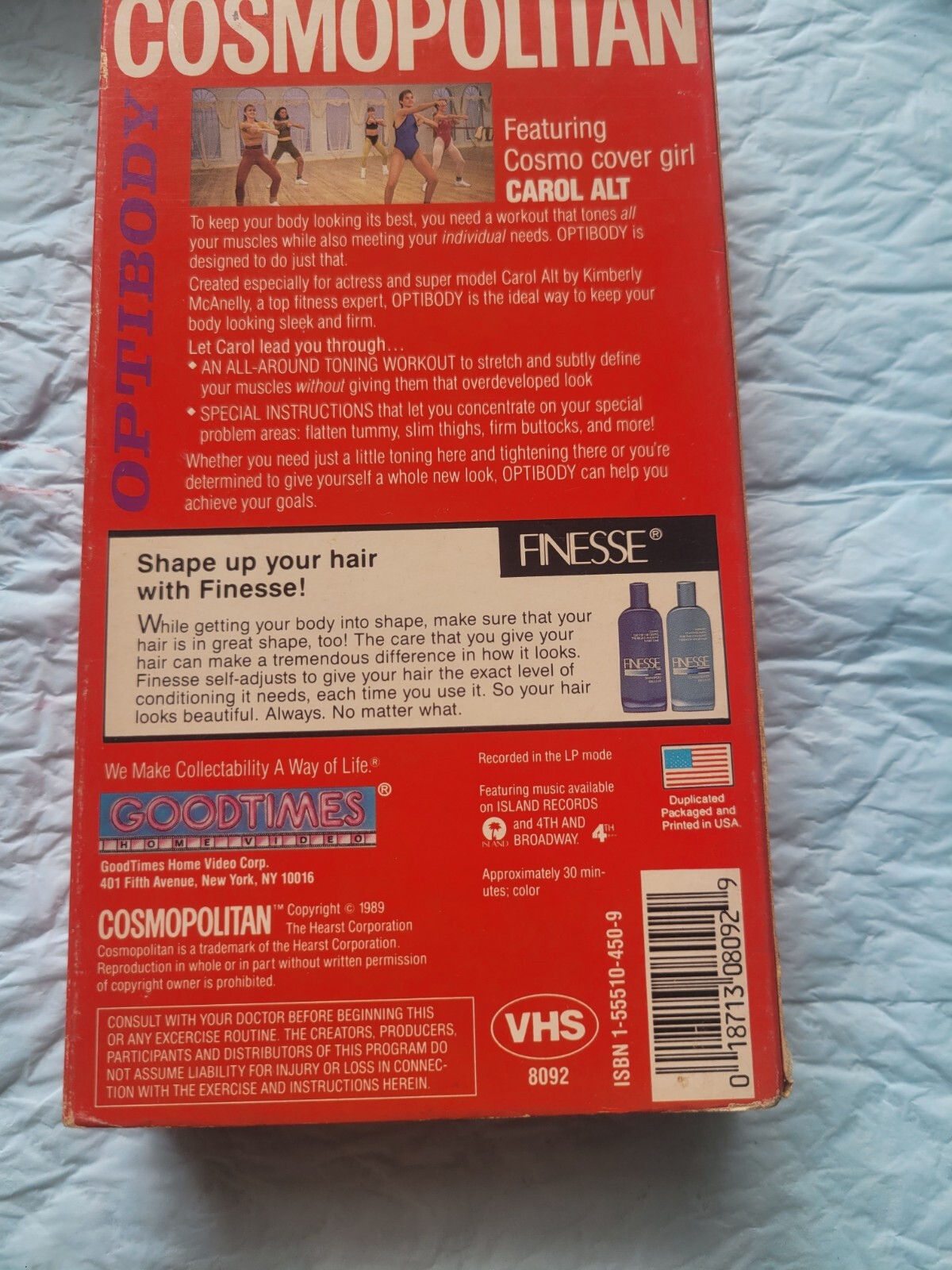 Cosmopolitan Optibody Workout VHS Carol Alt Exercise Toning Cosmo ...