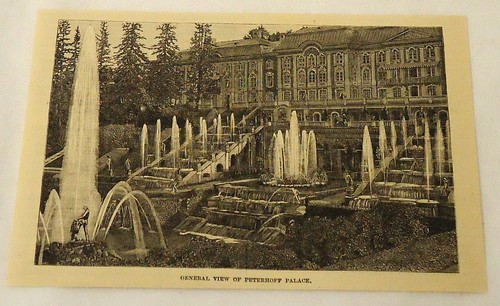 1886 magazine engraving ~ GENERAL VIEW OF PETERHOFF PALACE, Russia | eBay
