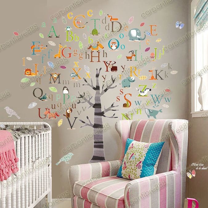 Huge Alphabet ABC Tree Wall Stickers Art Decal Educational Kids ...
