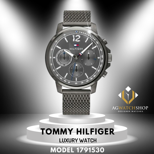 Tommy Hilfiger Herren Chronograph Edelstahl graues Zifferblatt 46 mm ...
