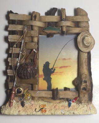 Rivers Edge Cabin Bass Fishing Picture Frame-Holds 3.5" X 2.5"-Frame 6 ...