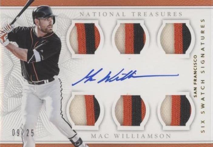 2016 Panini National Treasures - Six Swatch Signatures Mac Williamson # ...