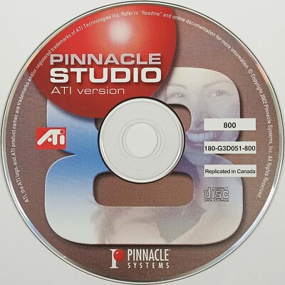 Pinnacle Studio ATI Version Compact Disc 800 180-G3D051-800 **Disc Only** | eBay