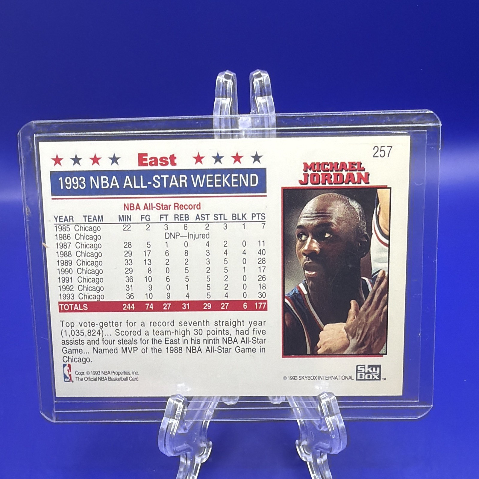 SkyBox 1993-94 NBA Hoops Michael Jordan All-Star Weekend #257 Chicago ...