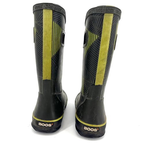 Bogs Kids Green Black Geo Camo Waterproof Rubber Mid-Calf Rain Boots ...