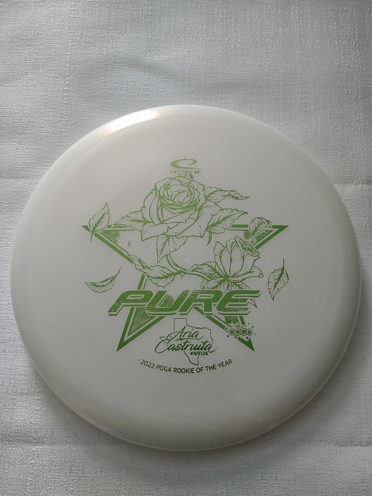 Latitude 64 Opto Glimmer Pure Green Stamp -Aria Castruita PDGA 2022 ...