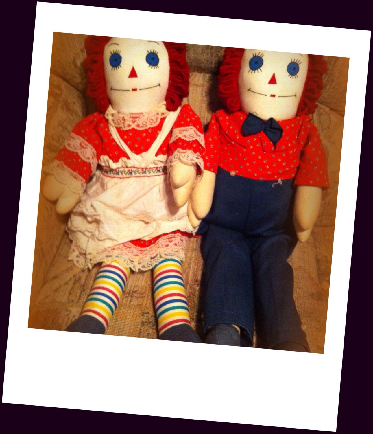 Handmade Raggedy Ann And Andy Rag Dolls Hand Crafted Sewn Vintage | eBay