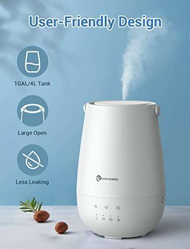 Elechomes Top-Fill Ultrasonic Humidifier 4L, Warm and Cooler Mist ...