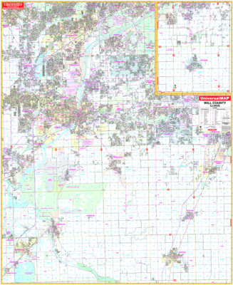 Will County, IL Wall Map | eBay