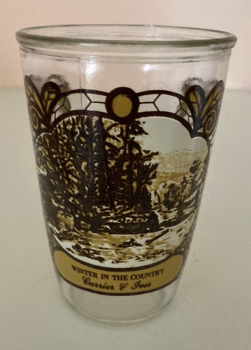 Vintage Kraft Jelly Glasses 1979 Currier & Ives Winter In The Country ...