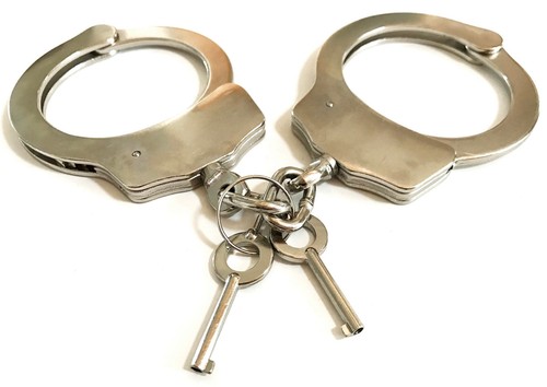 ULTIMATE DOUBLE LOCKING HANDCUFFS solid steel Police Security hand ...