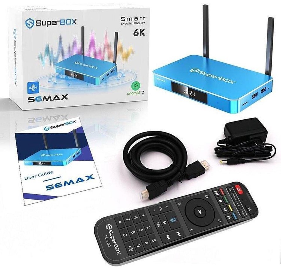 Superbox S6 MAX TV BOX +18 APPS No monthly fees fast shipping Plug and ...