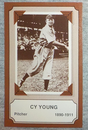 1975 FLEER Insert #19 CY YOUNG Picher Cleveland PIONEERS OF BASEBALL ...