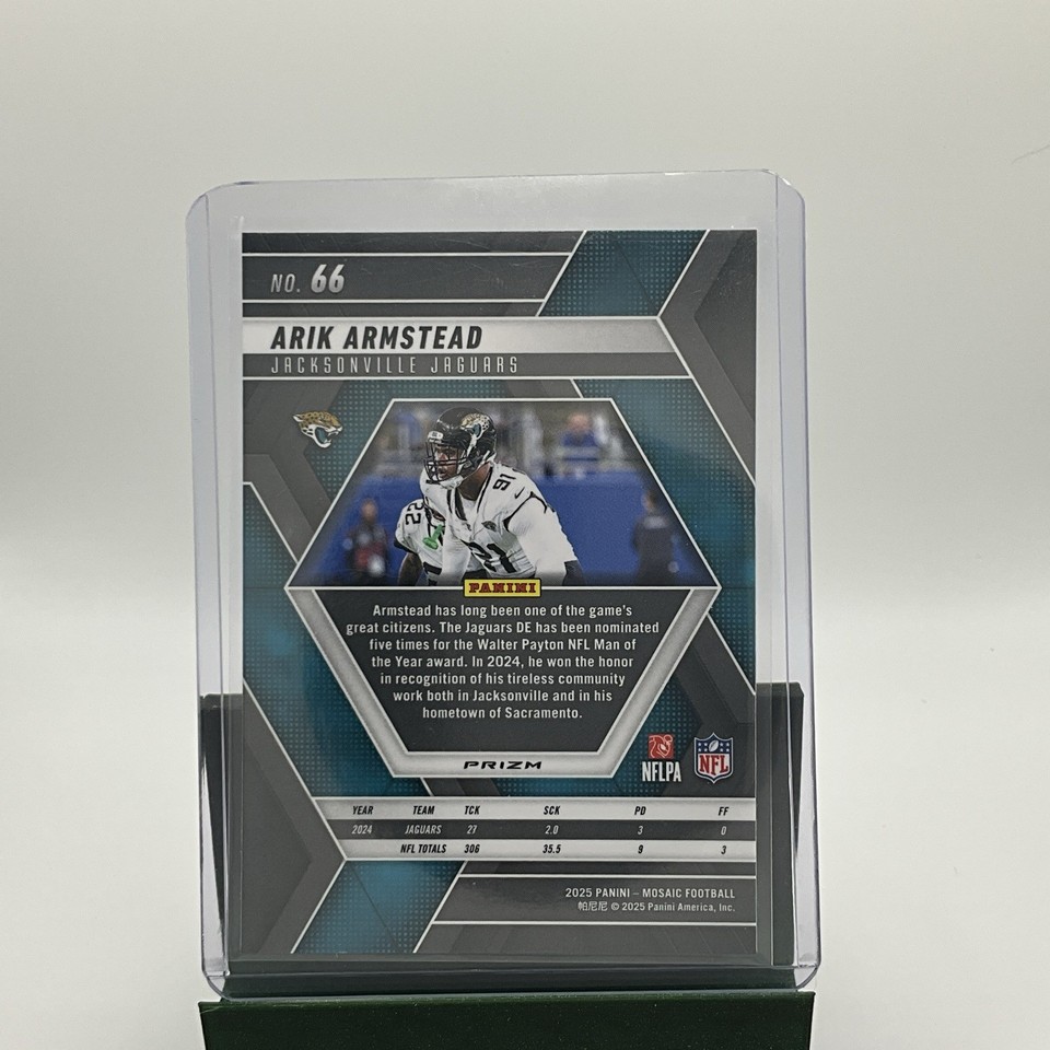 💥2025 Panini Mosaic CASE HIT Arik Armstead GENESIS CASE HIT #66 Jaguars ...