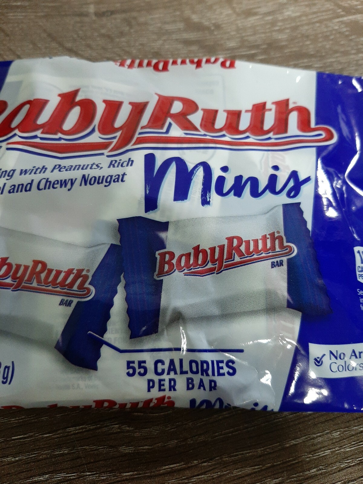 2 Bags of Baby Ruth Minis Candy Bars. 2.8oz Bags. 55 calories per bar ...