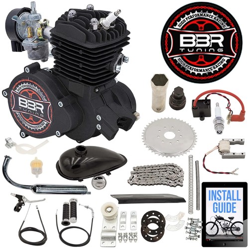 66/80cc BBR Tuning Angle Fire Bicycle Engine Kit - 2 Stroke- BLACK ...