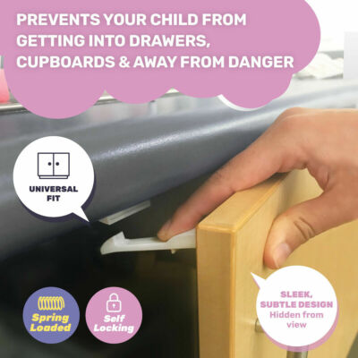 6PCE 1st Steps® Safety Latch Set Spring Loaded Self Locking Universal ...