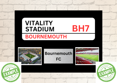 Bournemouth FC Sign Print Photo Design Football Poser Wall Art A4 | eBay UK