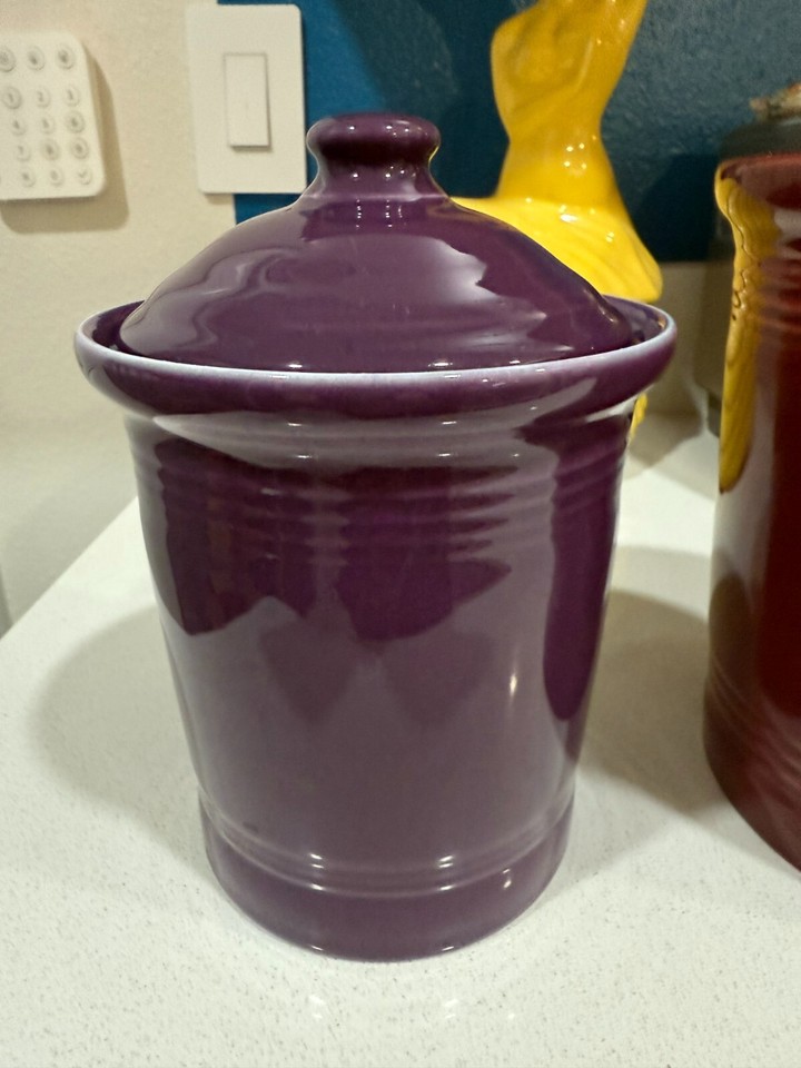 Fiestaware Canister Set of 4 w/Lids - 2 lg, 1 med, 1 sm - Plum Cinnabar ...
