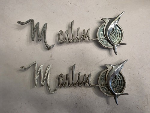 A PAIR OF 1964-1967 RARE RAMBLER MARLIN FENDER EMBLEMS | eBay