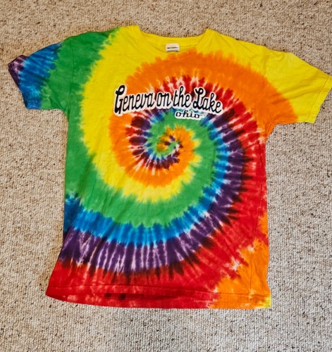 Geneva on the Lake Ohio Tie Dye T-Shirt Rainbow Spiral Colorful | eBay