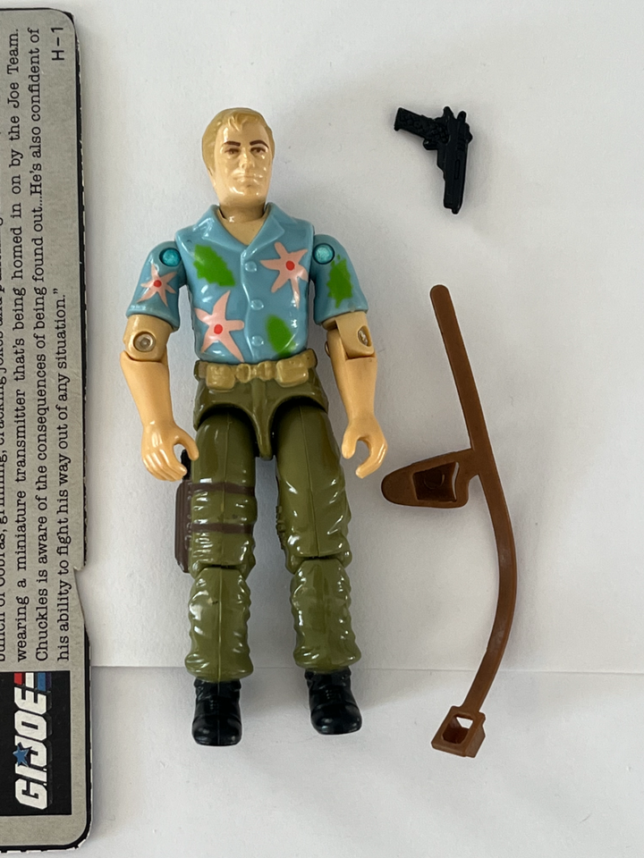1987 GI JOE ARAH *CHUCKLES* FIGURE 100% COMPLETE W/ FILE CARD: NEAR ...