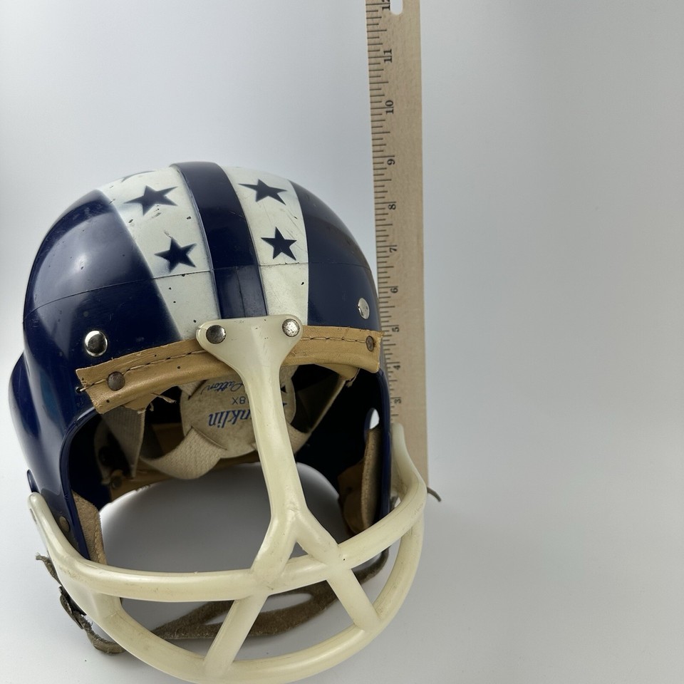 Vintage Franklin football helmet blue HM 8 Jim Patton autographed model ...