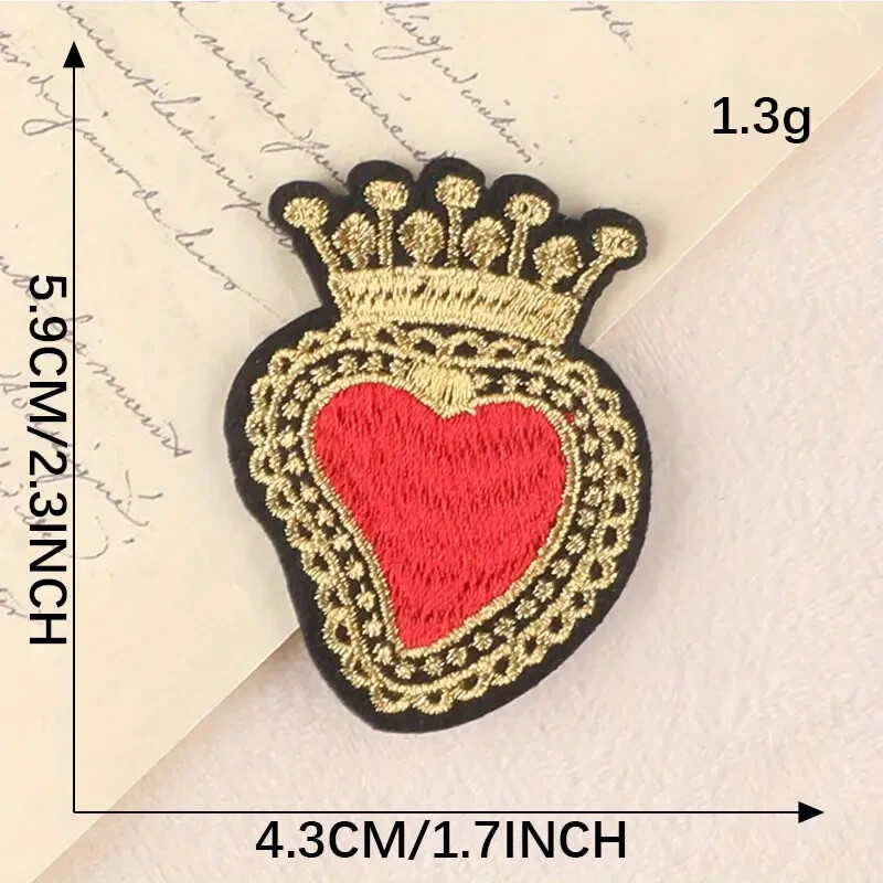 Iron-On Red Love Heart Embroidered iron on Patches select style | eBay