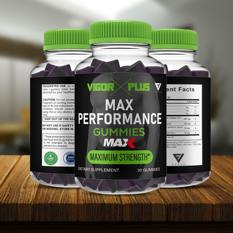 (2 Pack) Vigor Plus Max Gummies VigorPlus Max Performance (2 Month ...