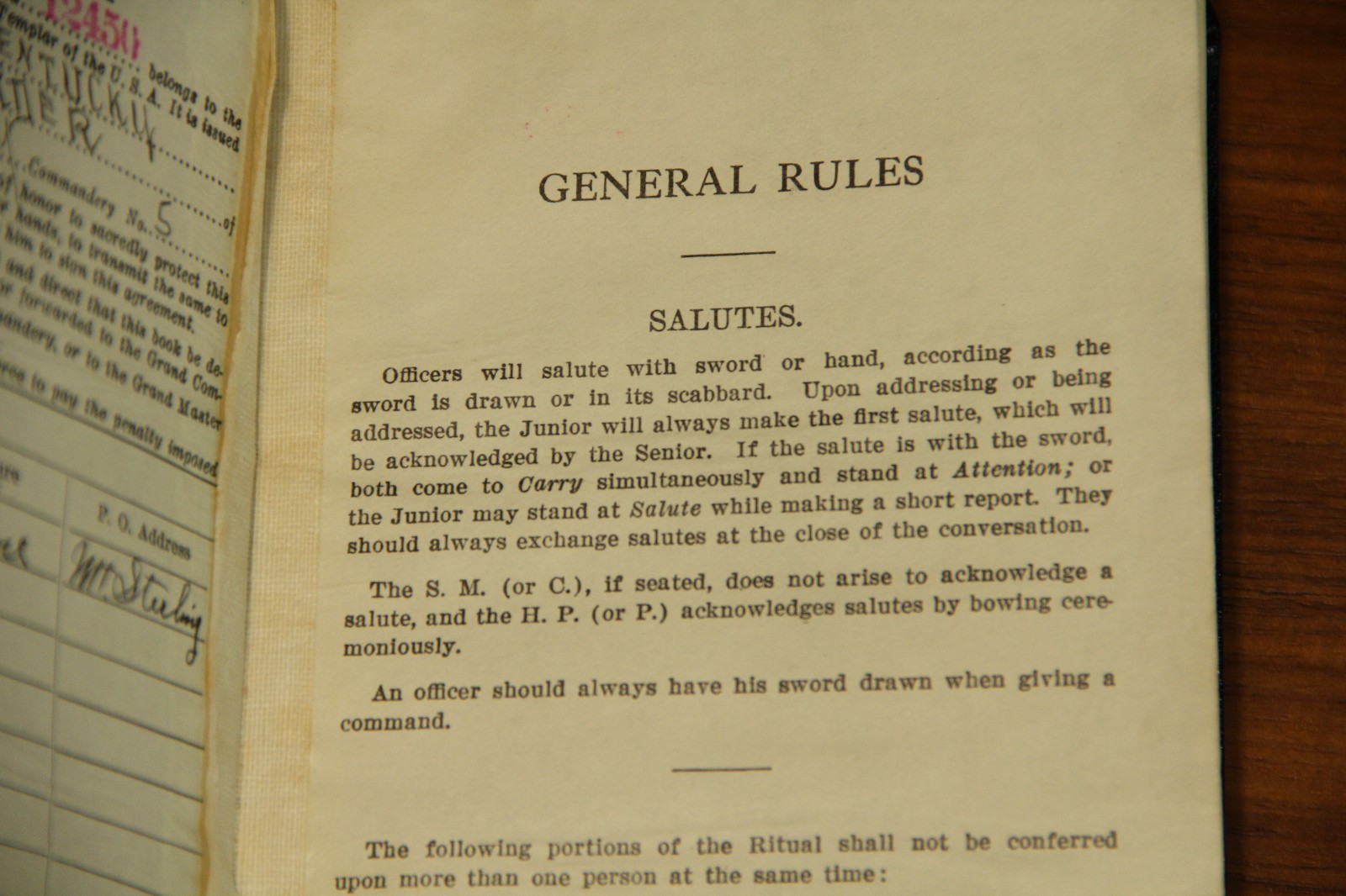 1928 Freemason Order of The Red Cross Knights Templar General Rules ...