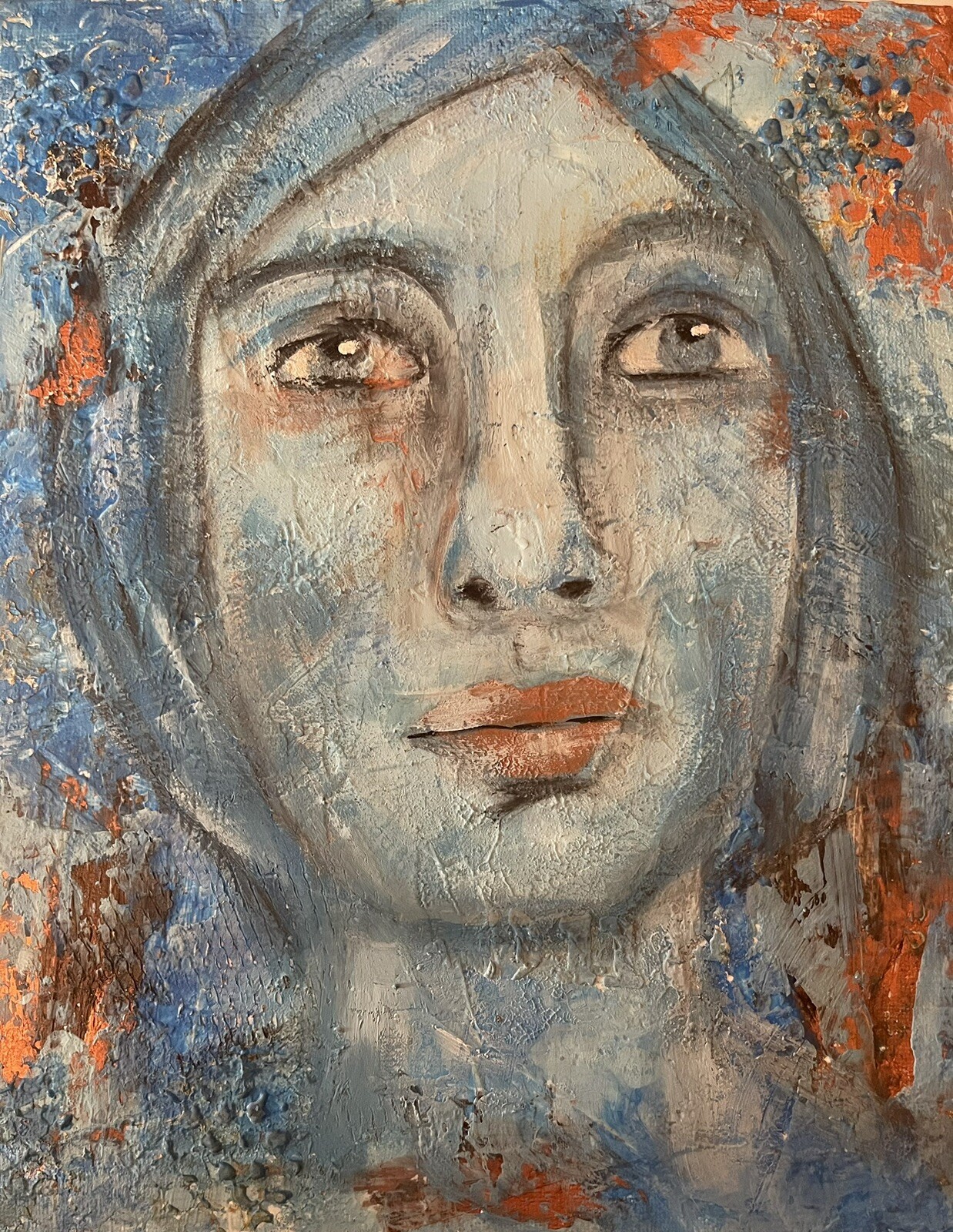 Origi Cold Wax/Acrylic Outsider Art 8x10 painting - “It’s The Color Of ...