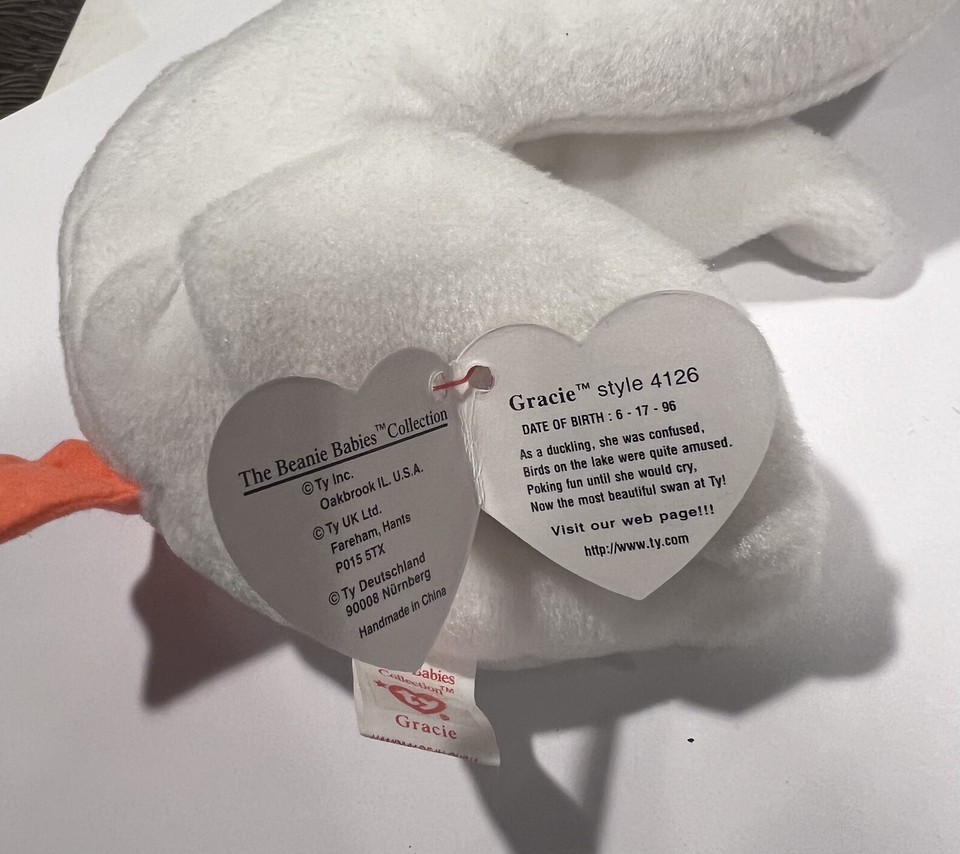 Original TY Beanie Baby Gracie the Swan 1996 - Beautiful Condition! | eBay