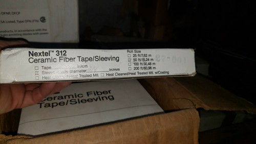 3/4" 3M Nextel 312 Braided High Temp Ceramic Sleeving 50ft Roll ...
