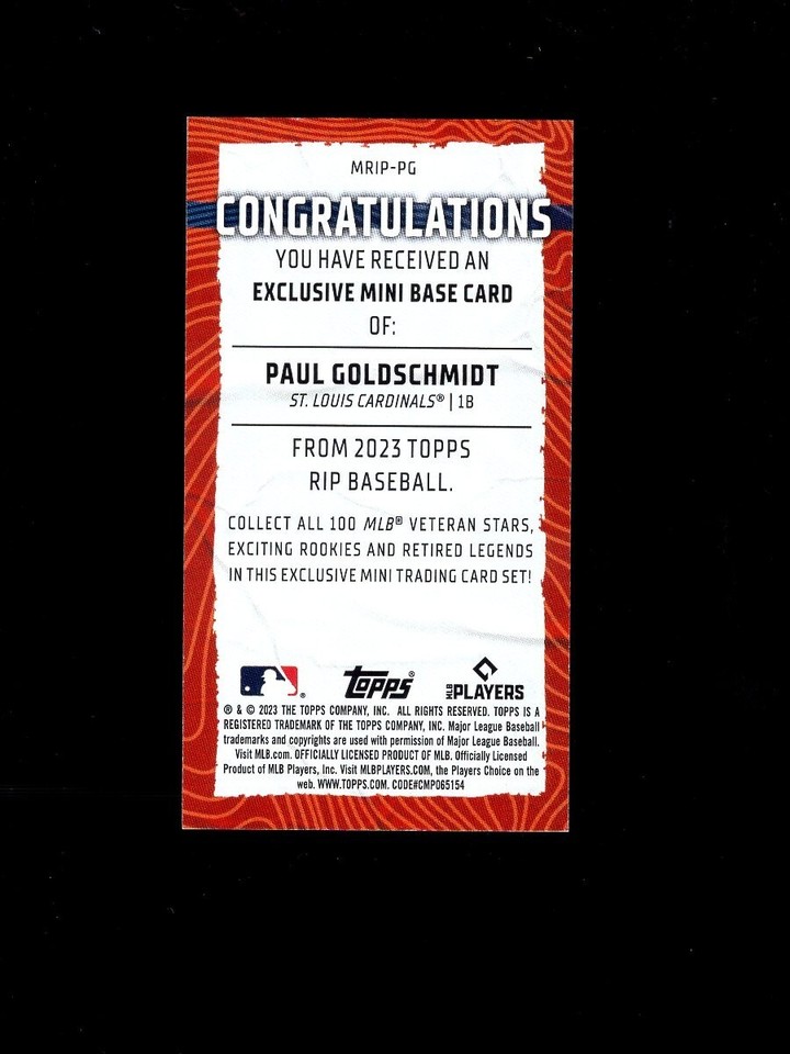 2023 TOPPS RIP BASE MINI IMAGE VARIATION PAUL GOLDSCHMIDT CARDINALS | eBay