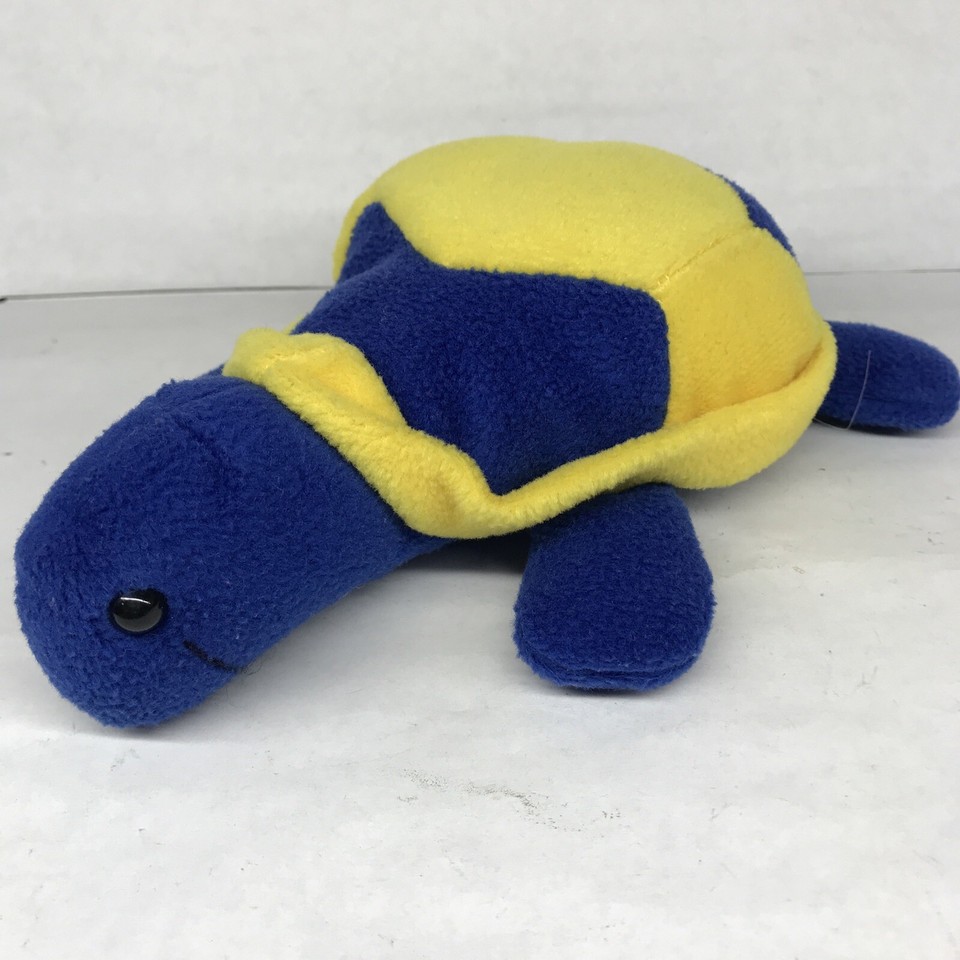Nanco Turtle Stuffed 8.25” Blue w/Yellow Shell Plush Sea Animal ...