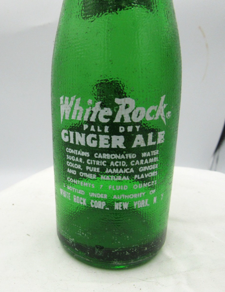 PA6 - 1950 White Rock Ginger Ale New York, NY ACL 7 Oz 7 7/8" GREEN ...