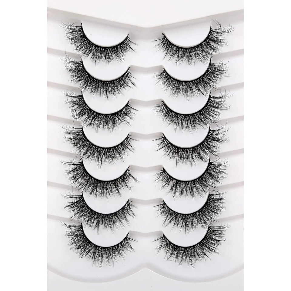 False Eyelashes Wispy Lashes Cat Eye Volume 8D Natural Fluttery Fake ...