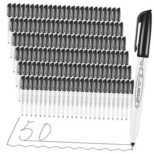 Permanent Markers, Ultra Fine Point, Black, 150 Count, 1 Count (Pack of ...