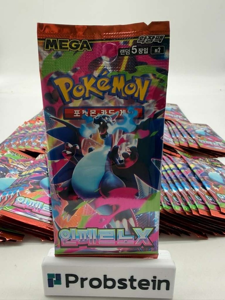 #3 Lot of (100) Pokemon Korean M2 Mega Inferno X Booster Packs Sealed ...