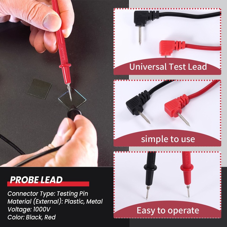 Multimeter Meter Universal Test Lead Probe Wire Cable 1000V 0.8M ...