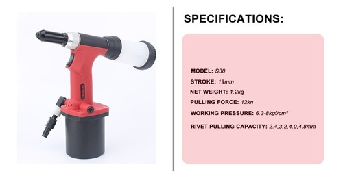 Pneumatic Blind Riveter Air Rivet Guns Industrial Level Vacuum 2.4-4 ...