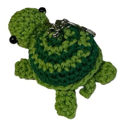 Handmade Crochet Turtle Keychain - Unique Honu Turtle Keyring, 3" x 3 ...